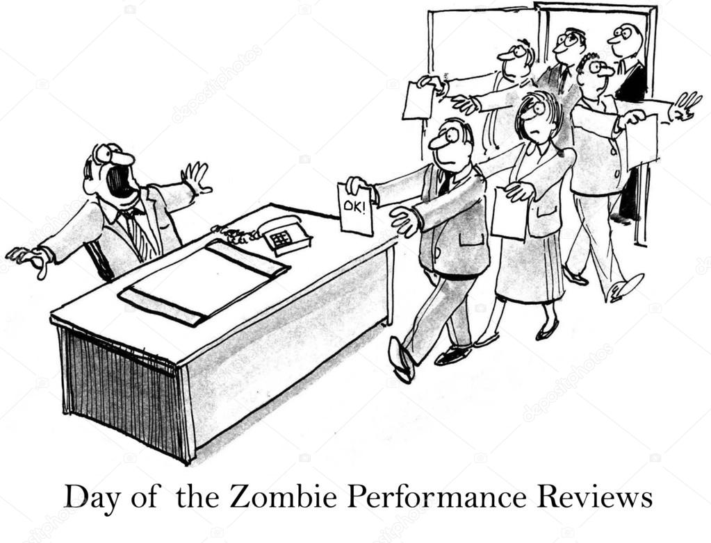 Cartoon illustration. Office workers like zombies. Day of the zombie ...