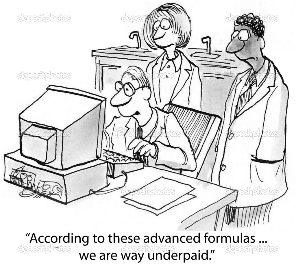 Cartoon illustration. Underpaid scientists Stock Illustration by ...