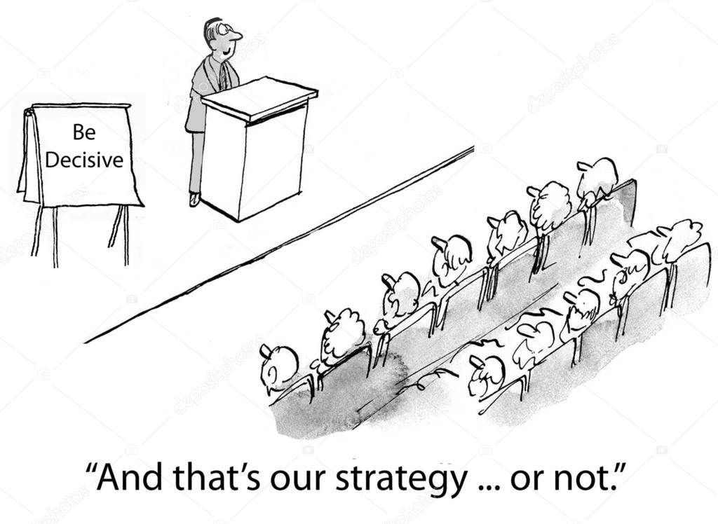 Cartoon-Illustration-Präsentation der neuen Strategie — Stockfoto ...