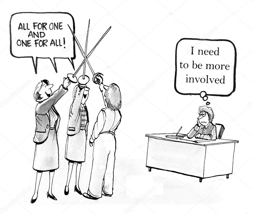 Cartoon illustration all for one and one for all Stock Illustration by ...