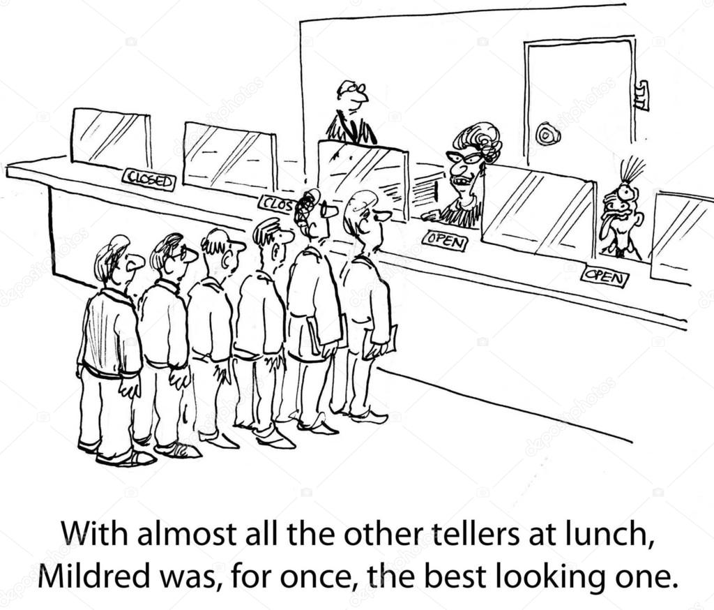 Long queue at the cashier. Cartoon illustration Stock Photo by ... Long queue at the cashier. Cartoon illustration Stock Photo by ...
