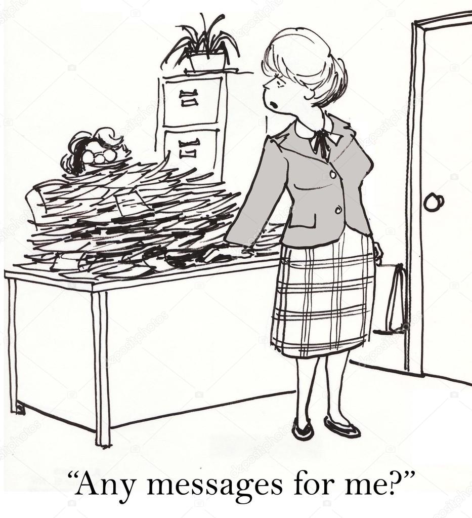 Cartoon illustration - Any messages for me Stock Illustration by ...