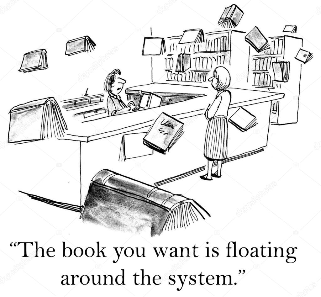 Cartoon illustration - Library — Stock Photo © andrewgenn #36104733