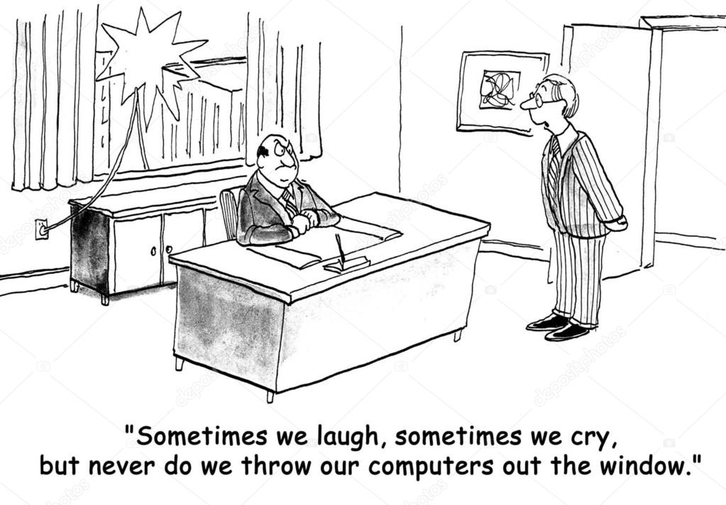 People never do throw their computers out the window ⬇ Stock Photo ...