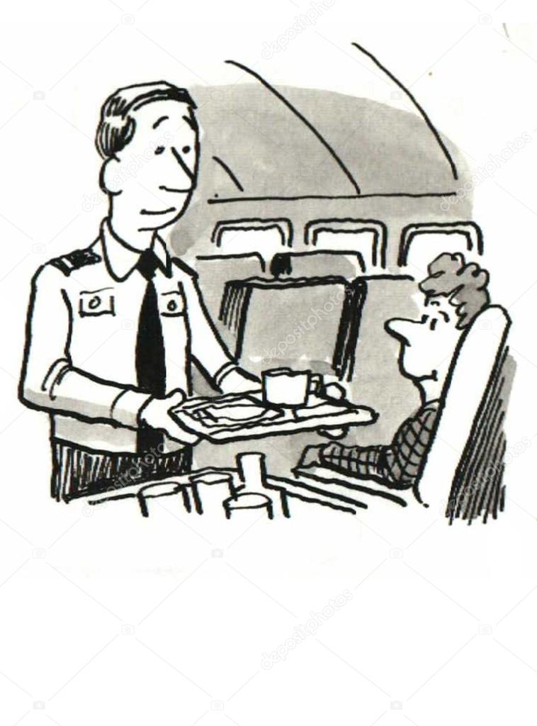 Steward serves during flight Stock Illustration by ©andrewgenn #39172351