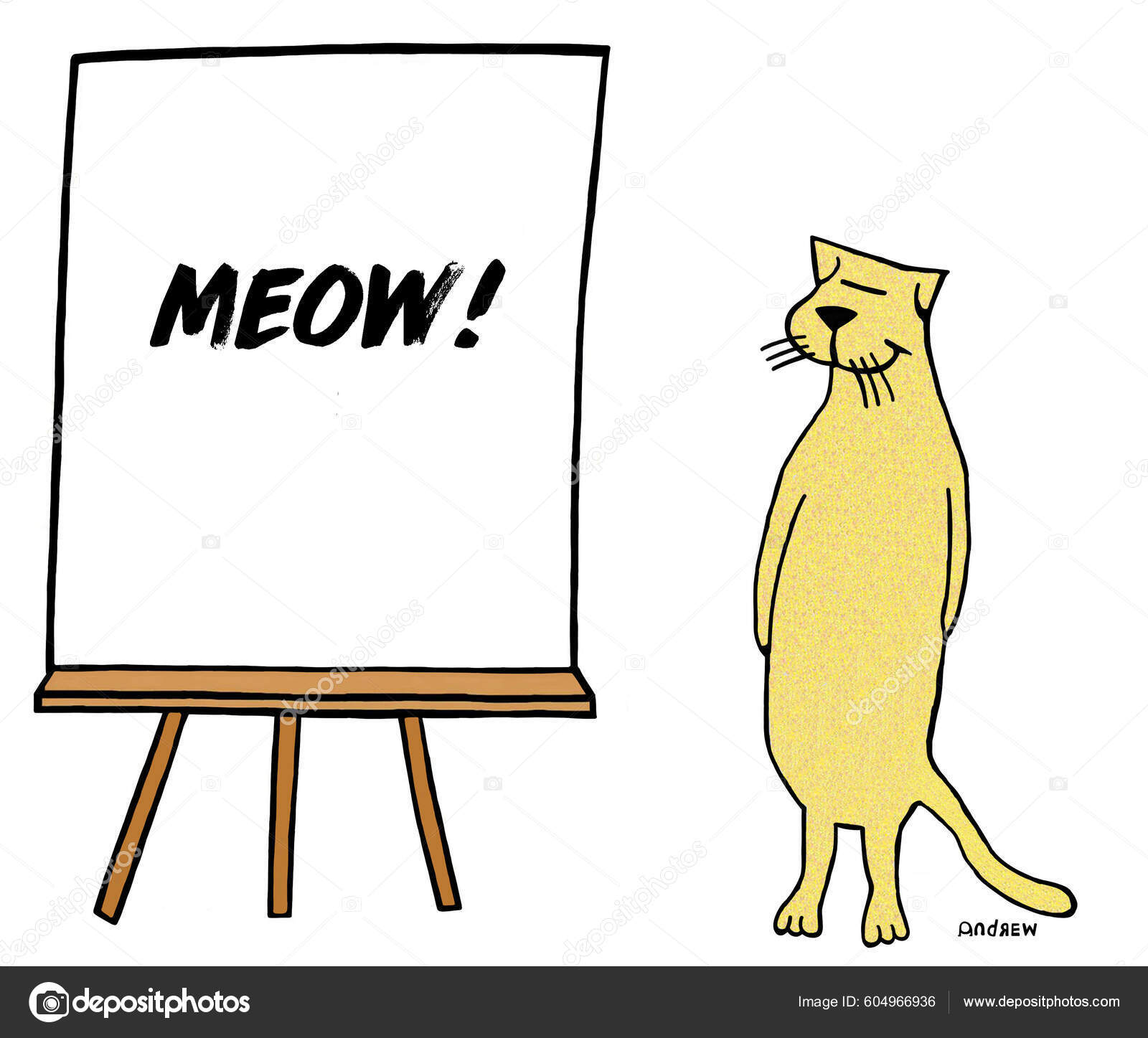 Cat Makes Presentation Meow Stock Illustration by ©andrewgenn #604966936