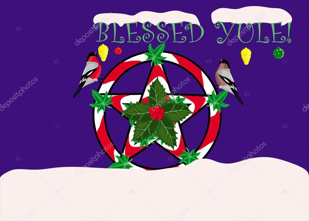 Tarjeta de felicitación Yule Vector de stock #12560516 de ©Belyaev71