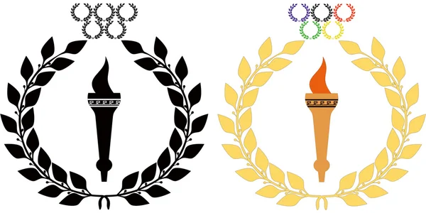 Olympic torch in laurel wreath — Stock Vector © Belyaev71 #11137314