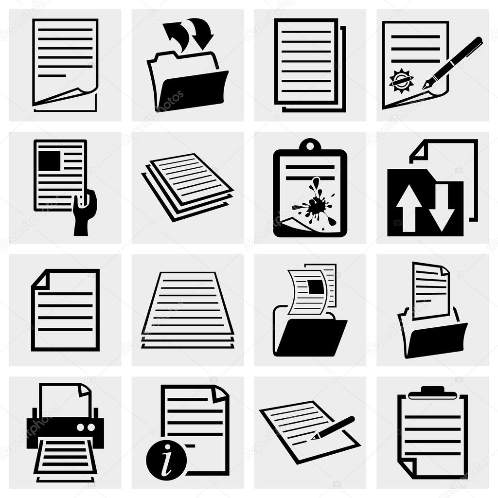 Document icons , paper and file icon set — Stock Vector © Alexynder ... Document icons , paper and file icon set — Stock Vector © Alexynder ...