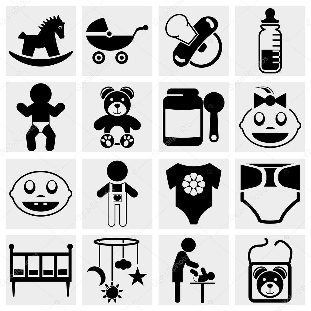 Baby and newborn vector icon set — Stock Vector © Alexynder #22953136