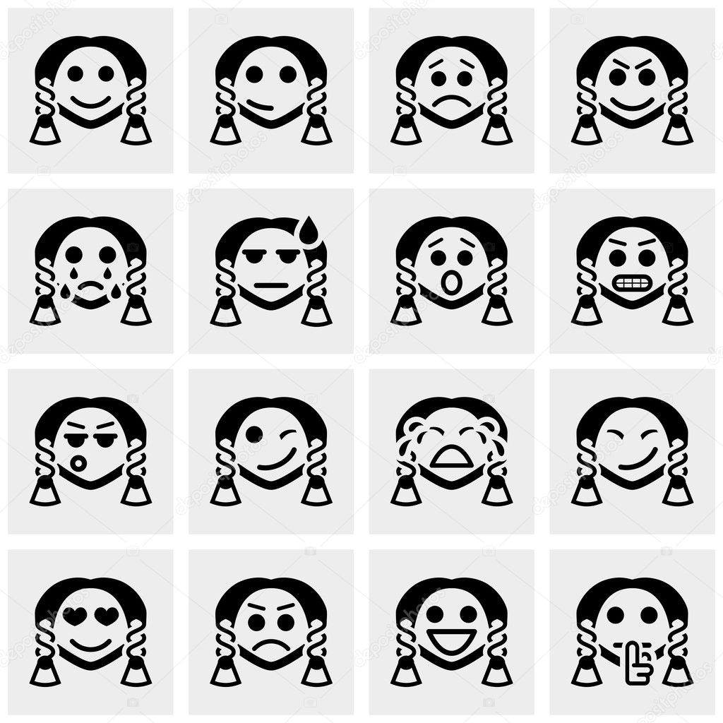 Smiley faces vector icons set on gray Stock Vector Image by ©Alexynder ...