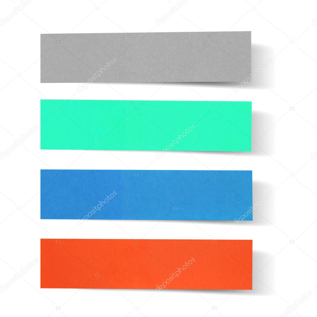 Set of multicolored sticker paper index with clipping path. — Stock ...