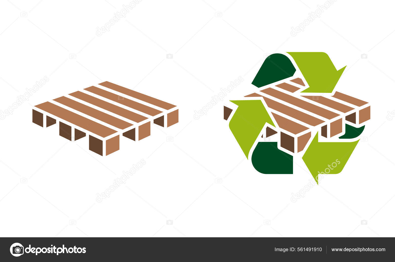 Ilustrasi Vektor Ikon Pallet Dan Logo Simbol Daur Ulang Vektor Stok ...