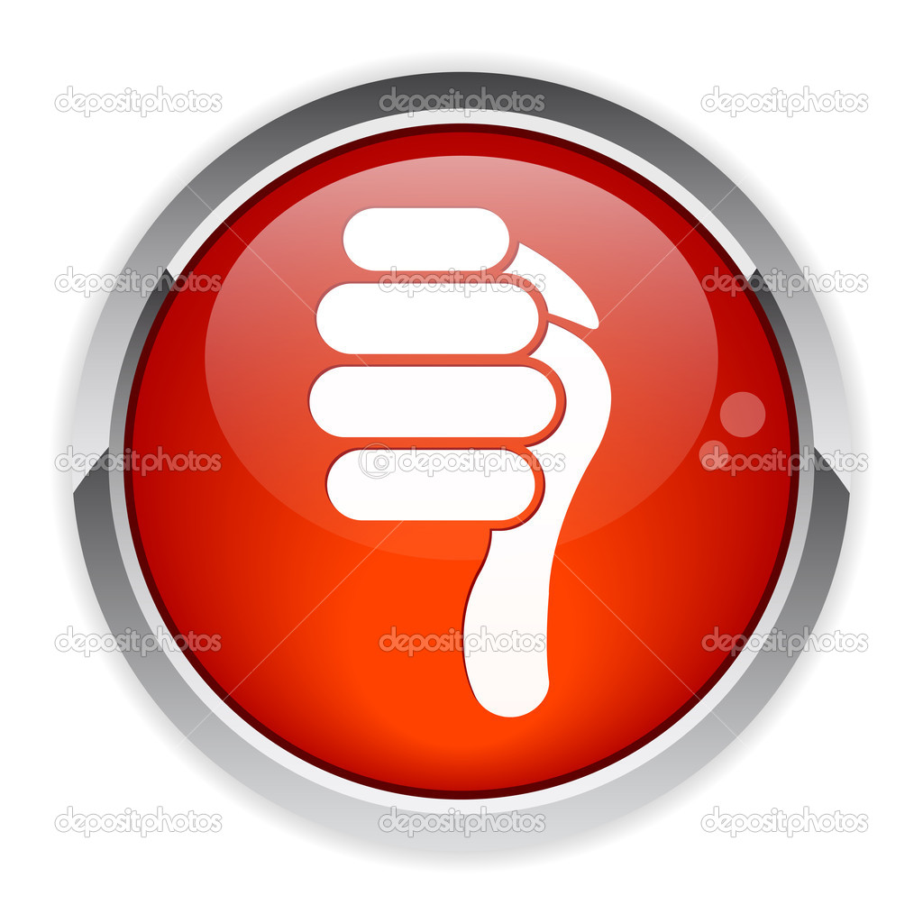 Bouton internet pouce bas rouge — Image vectorielle #14286567