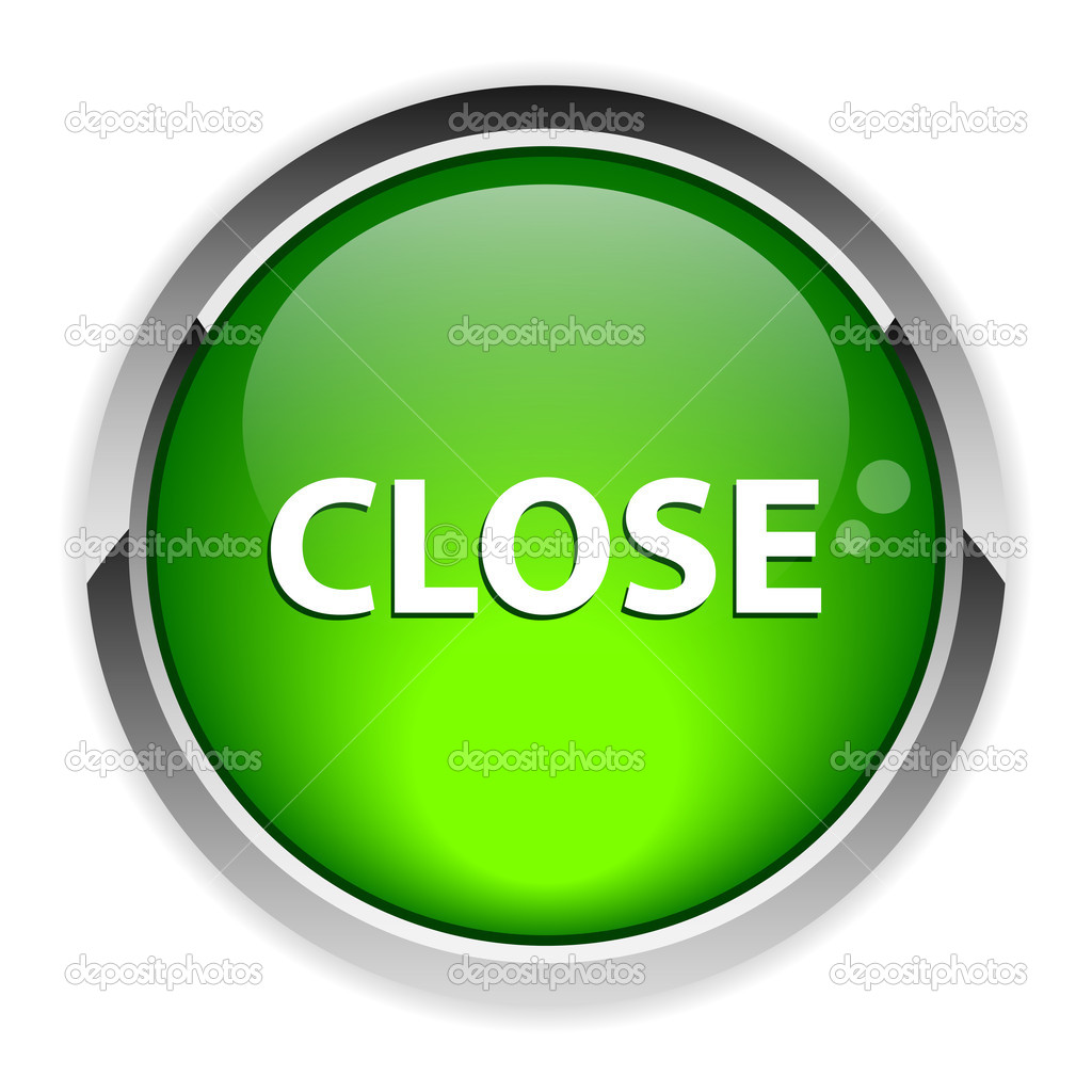 Botón cerrar en verde icono fondo blanco — Vector stock © maxsim #31001519