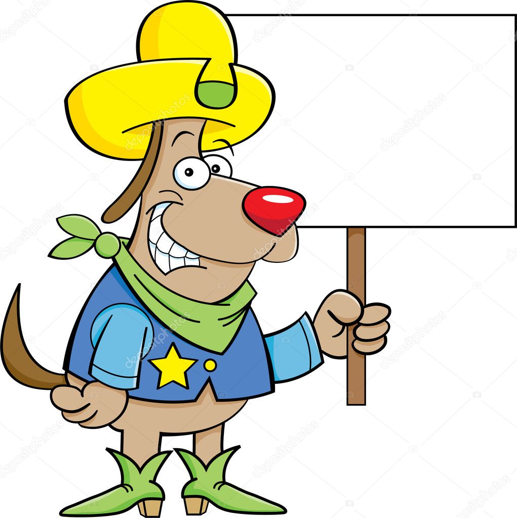 Cowboy dog with a sign Stock Vector Image by ©kenbenner #13611554