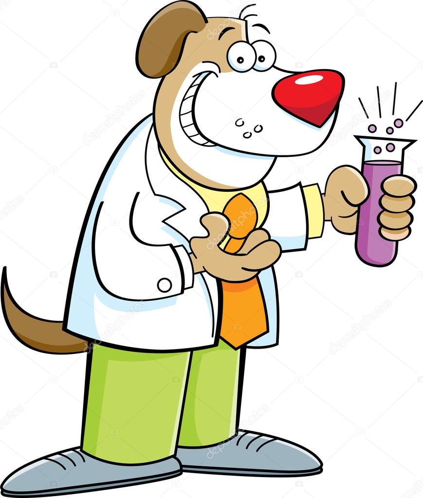 Cartoon Dog Holding a Test Tube Stock Vector Image by ©kenbenner #32598715