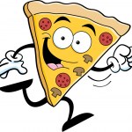 Cartoon Pizza Slice Running (Black & White Line Art) Stock Vector Image ...