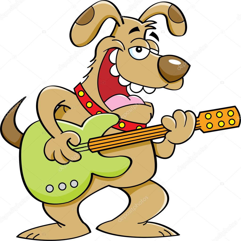 Cartoon Dog Playing a Guitar Stock Vector Image by ©kenbenner #37294371
