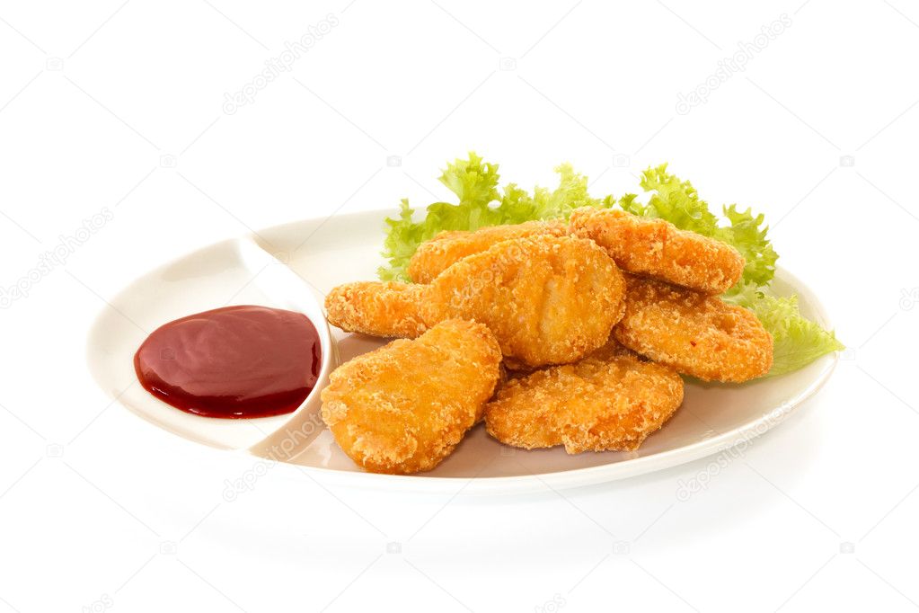 Plate of nuggets with dip sauce Stock Photo by ©eggheadphoto 13865918