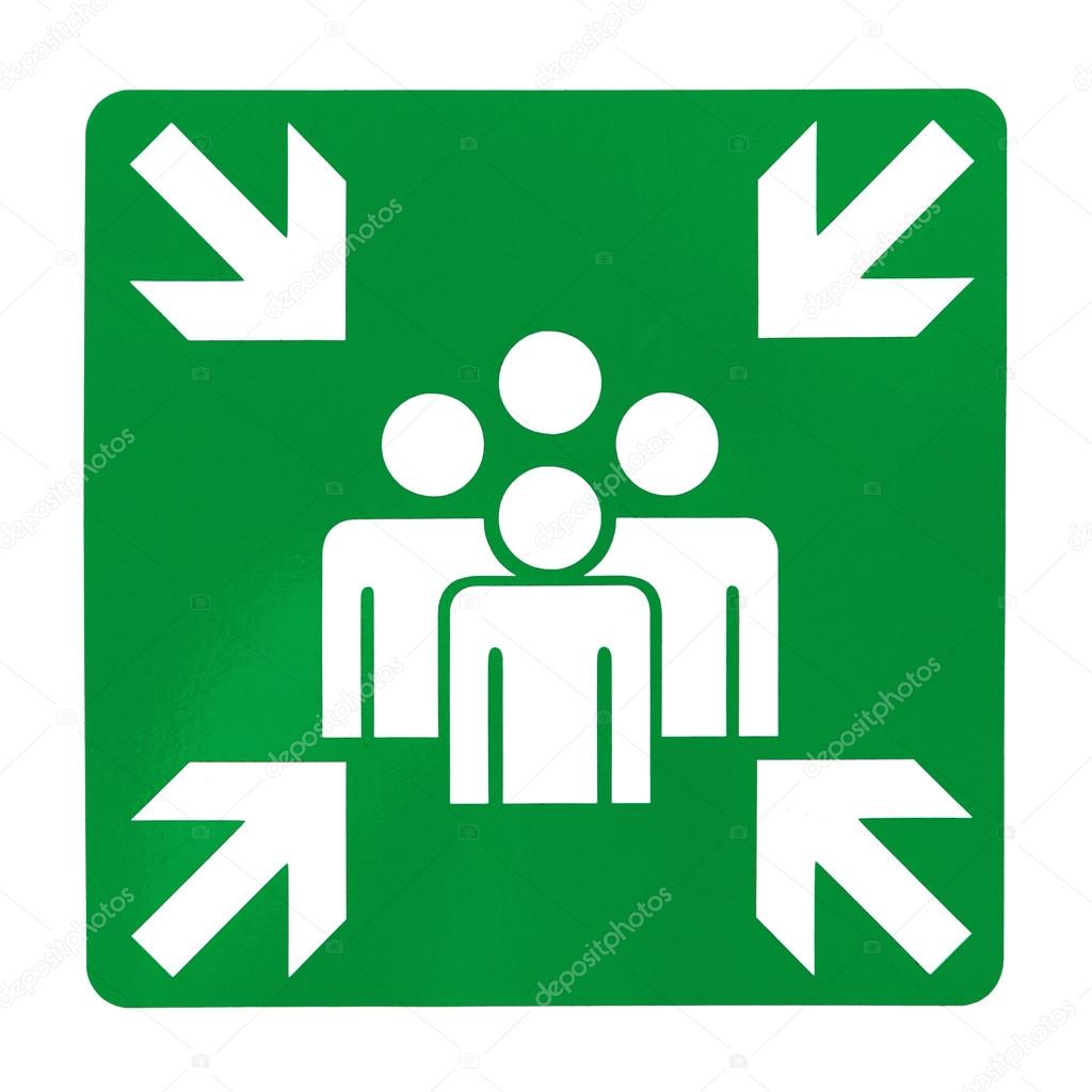 Green assembly point sign — Stock Photo © eggheadphoto #26437229