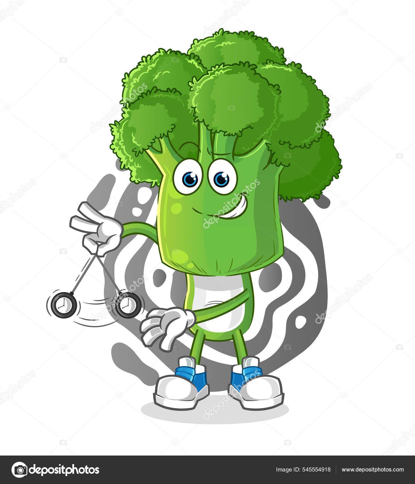 Broccoli Head Cartoon Hypnotizing Cartoon Mascot Vector Stock Vector by ...