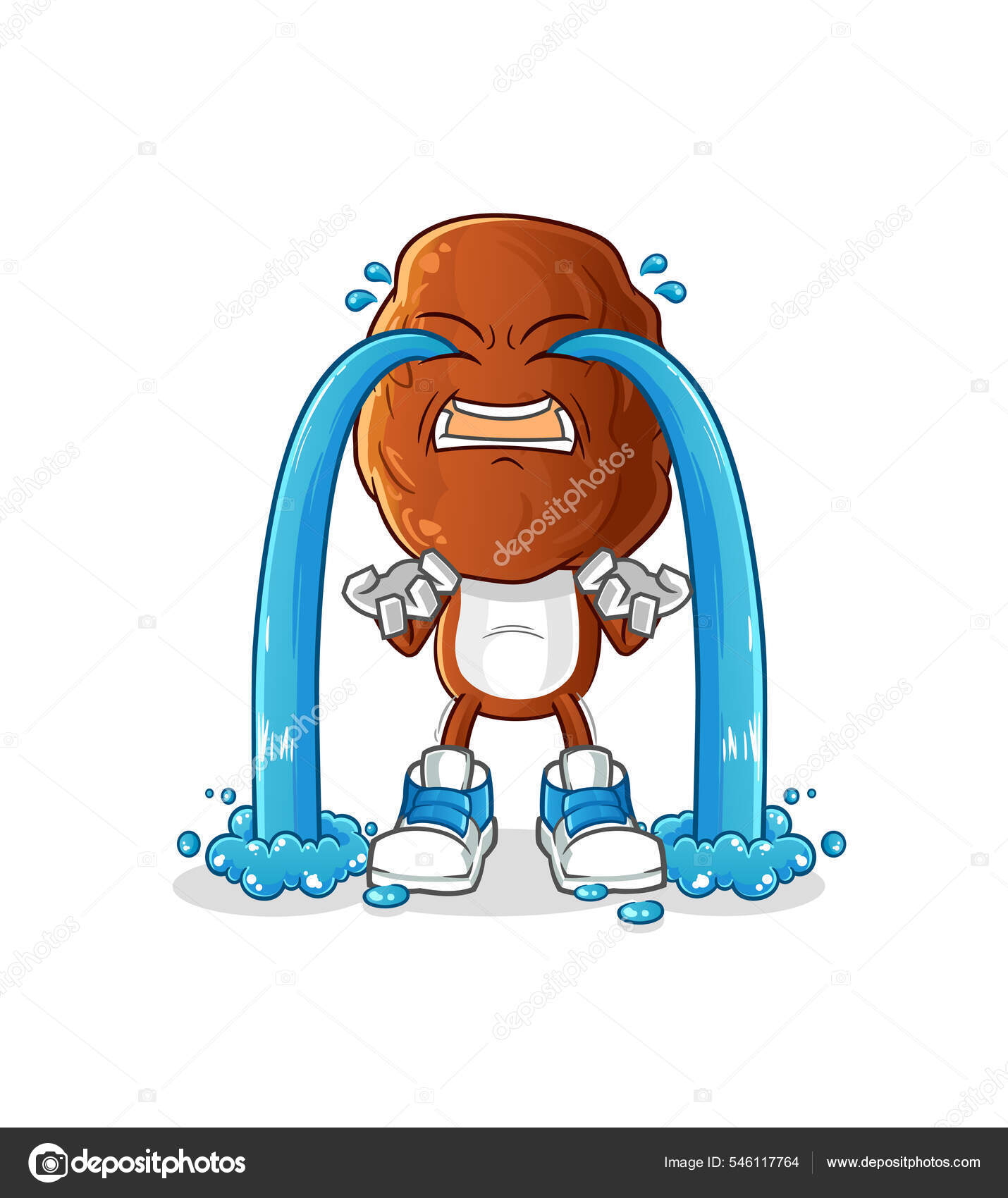 Date Fruit Head Cartoon Crying Illustration Character Vector Stock ...