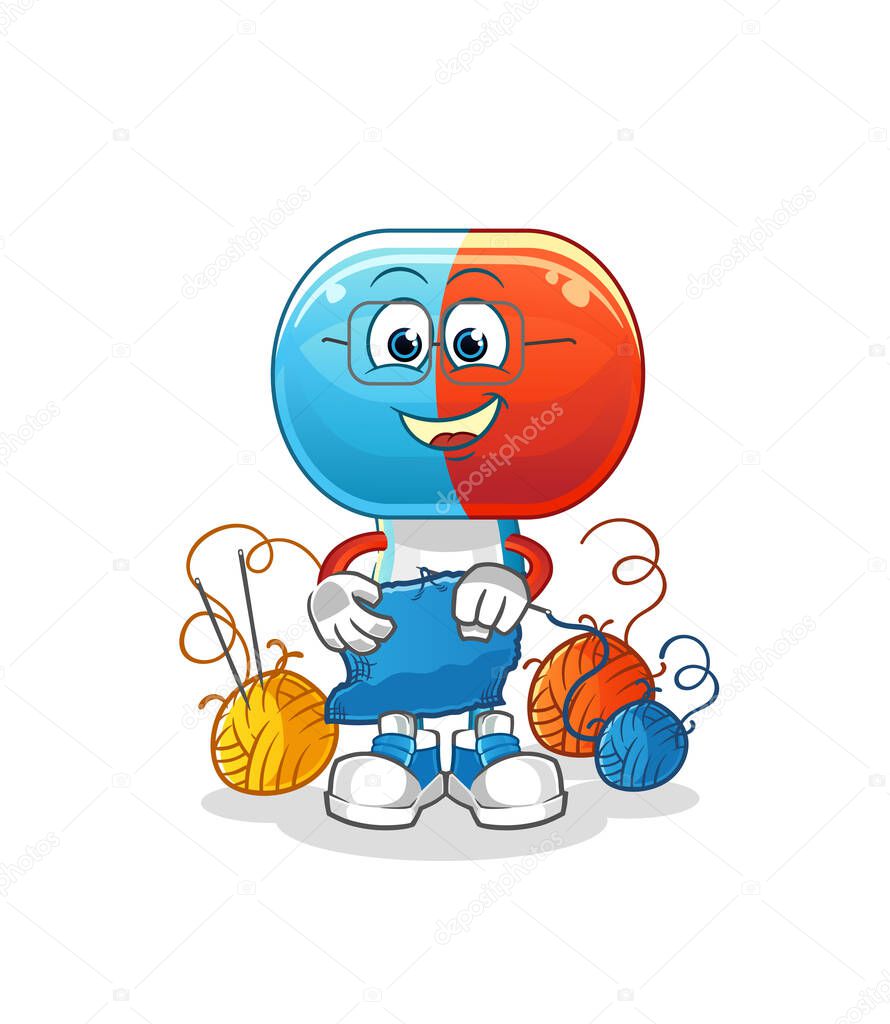 c psula cabeza de la mascota de dibujos animados sastre. vector de dibujos animados 2024