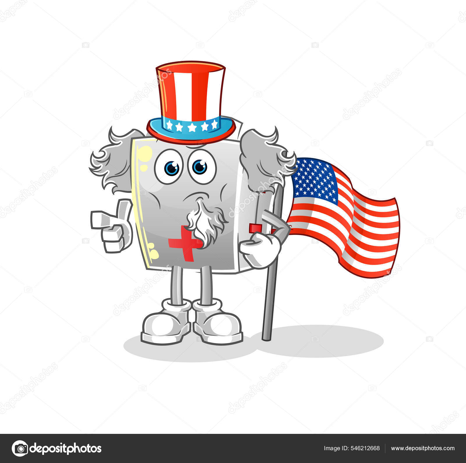 First Aid Kit Uncle Sam Character Cartoon Mascot Vector Stock Vector ...