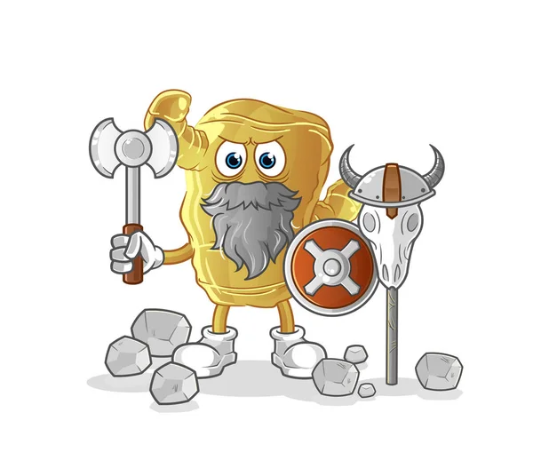 Vikingo jengibre con ilustraci n de hacha. vector de car cter 2024