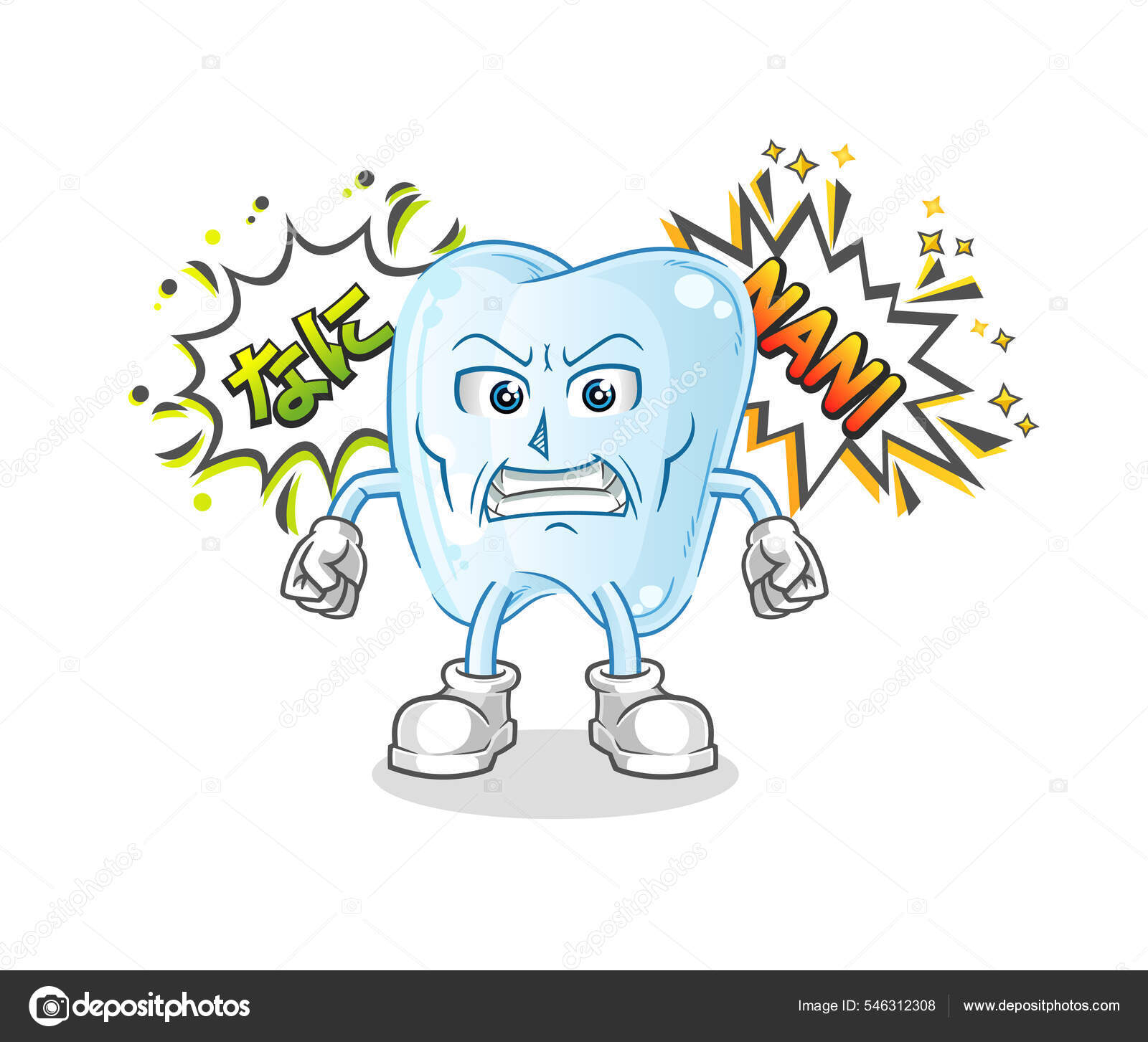 Vektor Pemarah Anime Gigi Karakter Kartun Vektor Stok oleh ©hariyusuf ...