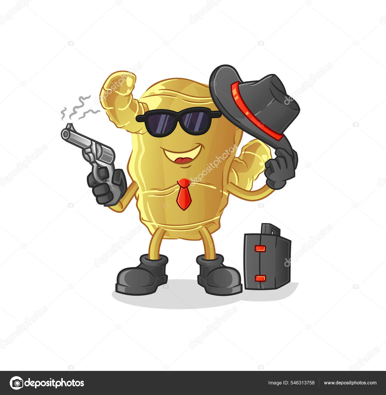Ginger Mafia Gun Character Cartoon Mascot Vector Stock Vector by ...