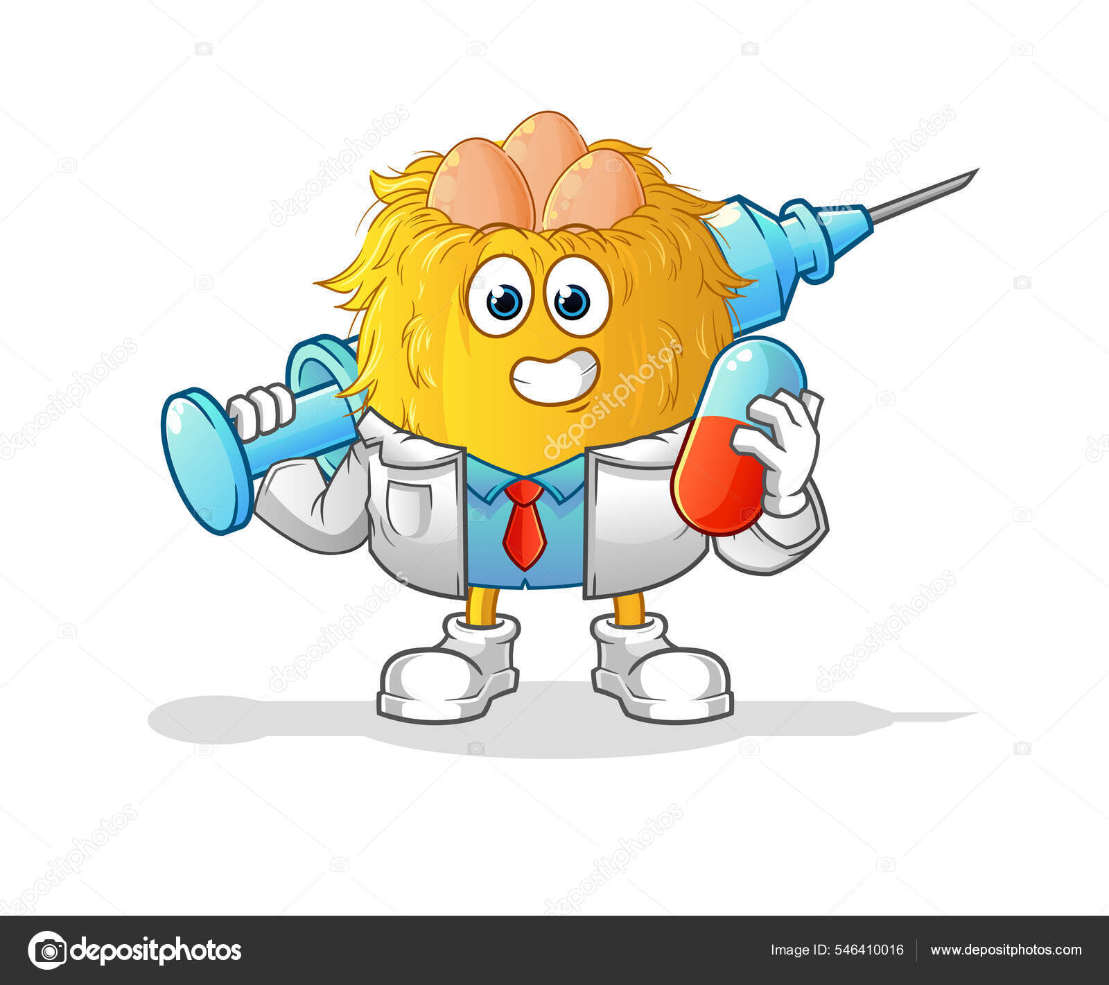 Bird Nest Doctor Holding Medichine Injection Stock Vector by ©hariyusuf ...
