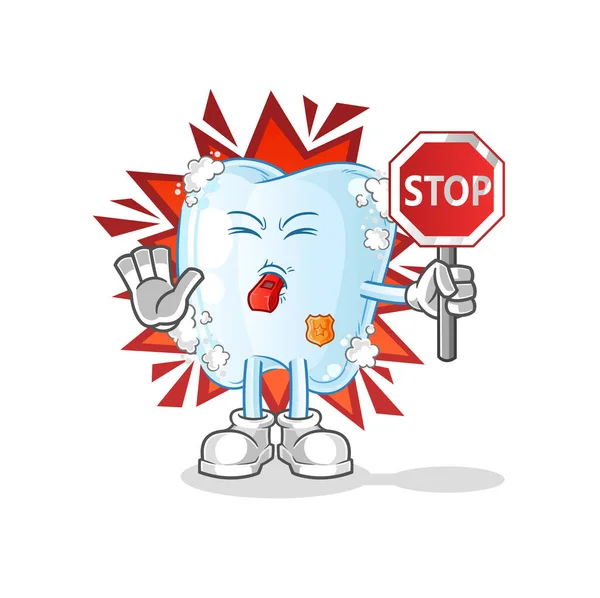 Log Holding Stop Sign Cartoon Mascot Vecto Stock Vector by ©hariyusuf ...
