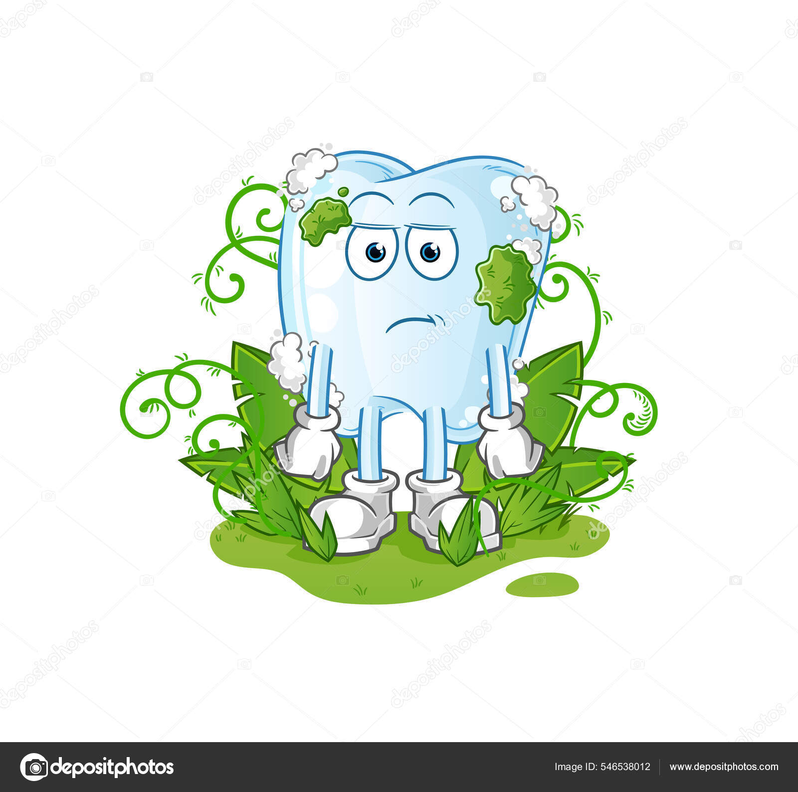 Gigi Dengan Busa Menunggu Terlalu Lama Maskot Vektor Kartun Vektor Stok ...