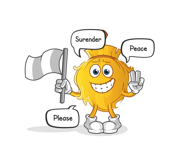 Rafflesia Arnoldii Hold Surrender Flag Mascot Cartoon Vector Stock ...