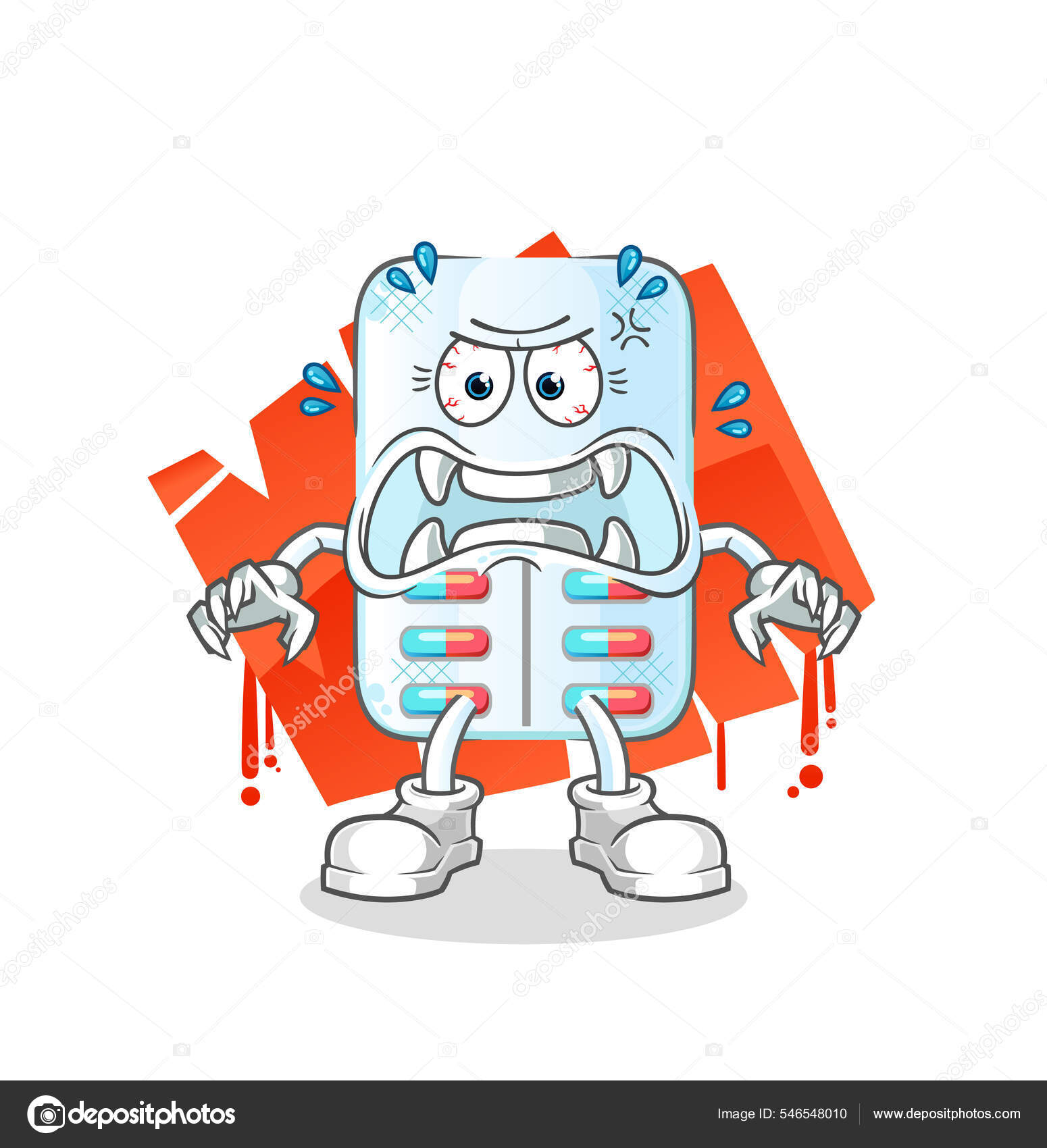Medicine Monster Vector Cartoon Character Stock Illustration by ...
