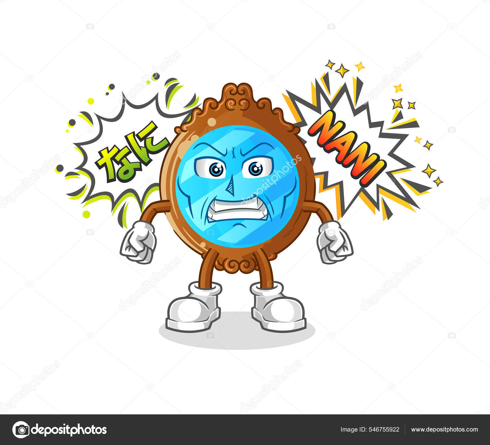 Espejo Anime Vector Enojado Personaje Dibujos Animados Vector de stock ...