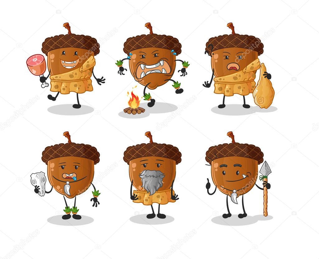 Conjunto Bellota Lindo Personaje Dibujos Animados Diseños Iconos Imagen ...