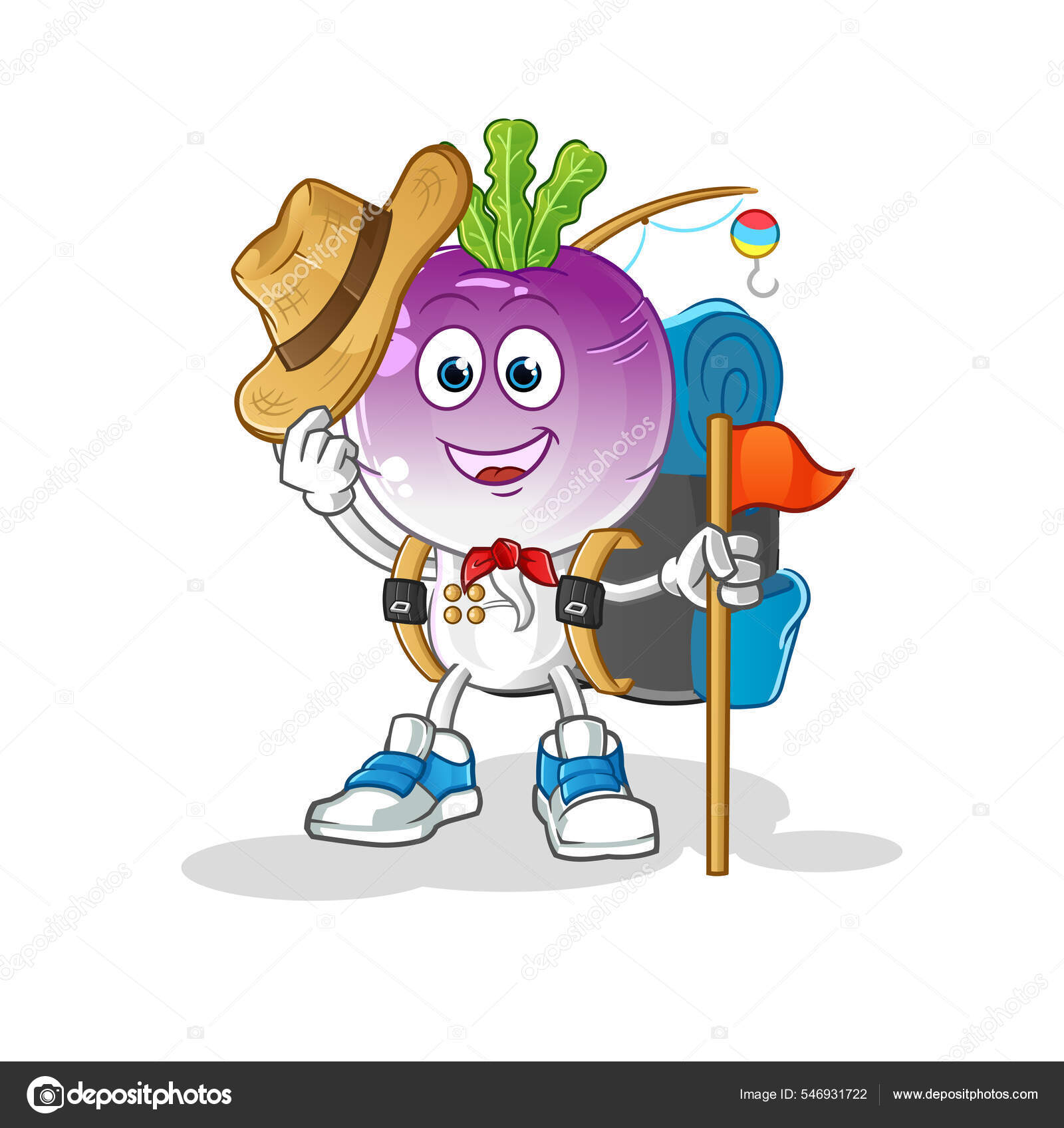 Turnip Head Cartoon Scout Vector Cartoon Character Stock Vector by ...