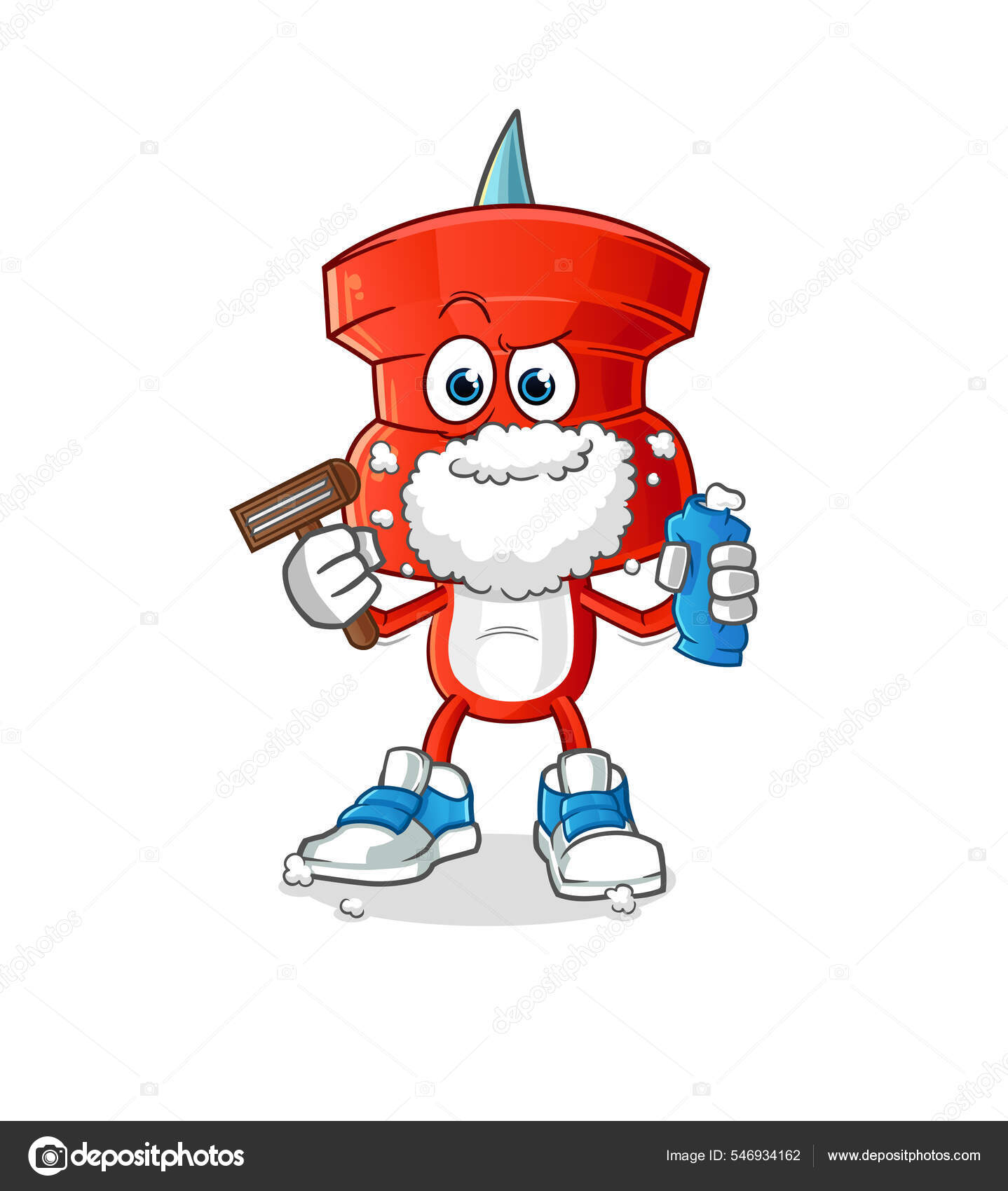 Empujar Cabeza Alfiler Dibujos Animados Afeitar Vector Vello Facial ...