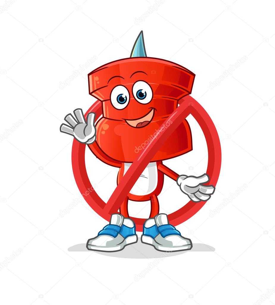Push Pin Head Cartoon Ban Cartoon Vector Mascot Vector de stock por ...