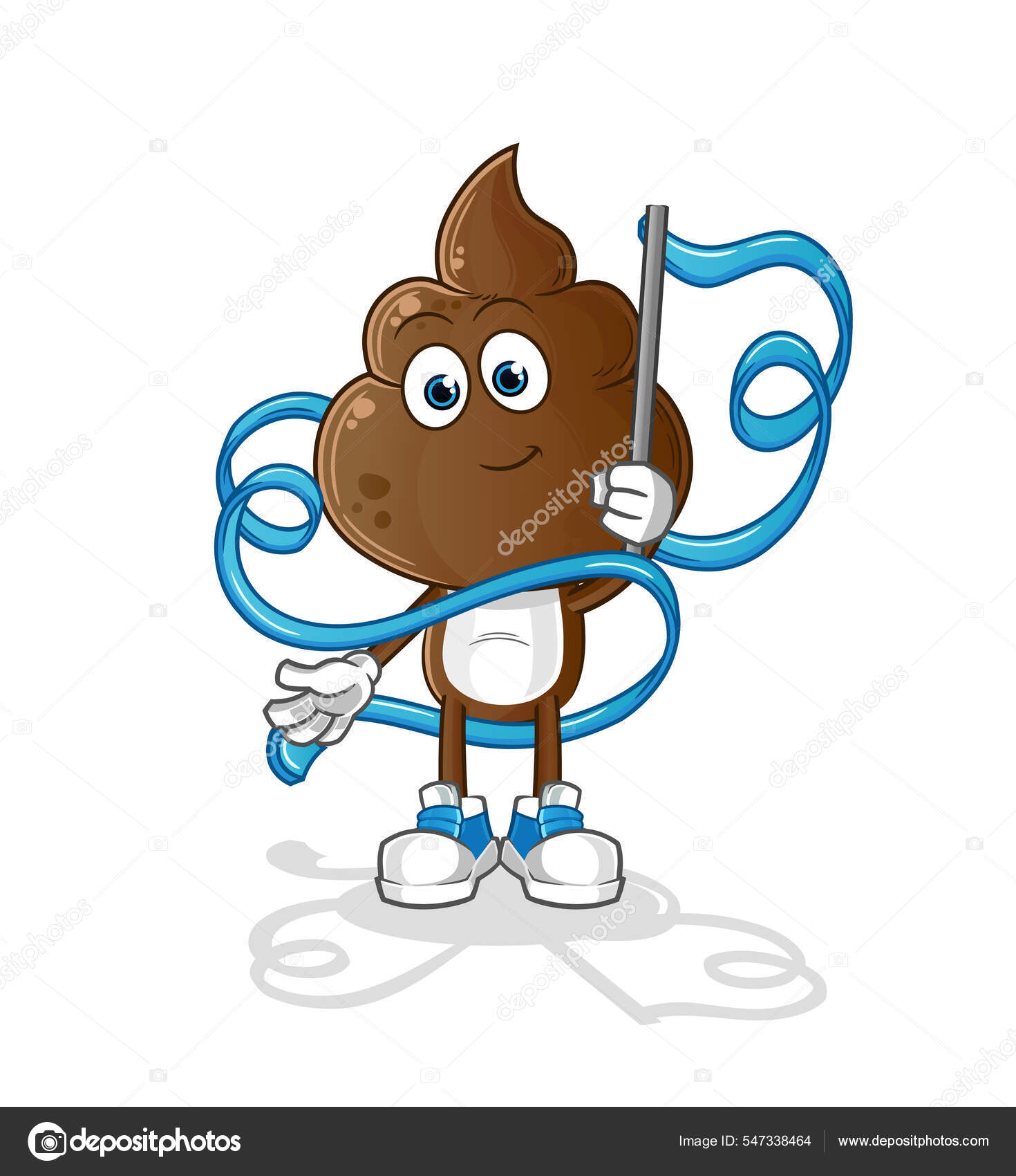 Human Shit Head Cartoon Rhythmic Gymnastics Mascot Cartoon Vector ...