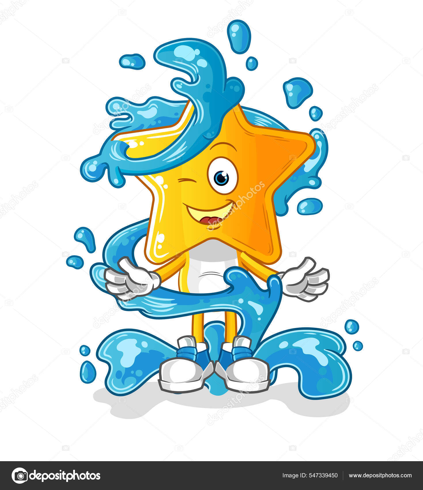 Star Head Cartoon Fresh Water Mascot Cartoon Vector Stock Vector by ...