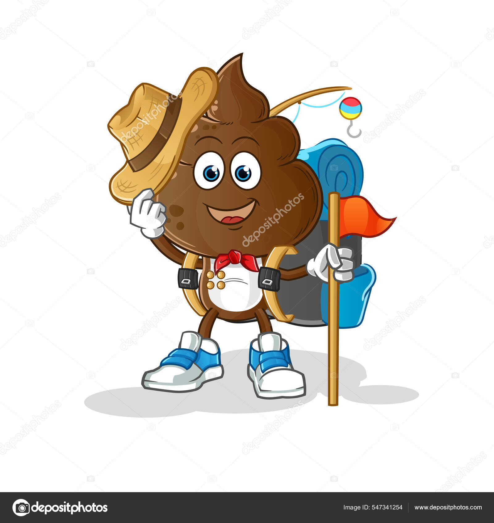 Human Shit Head Cartoon Scout Vector Cartoon Character Vector de stock ...