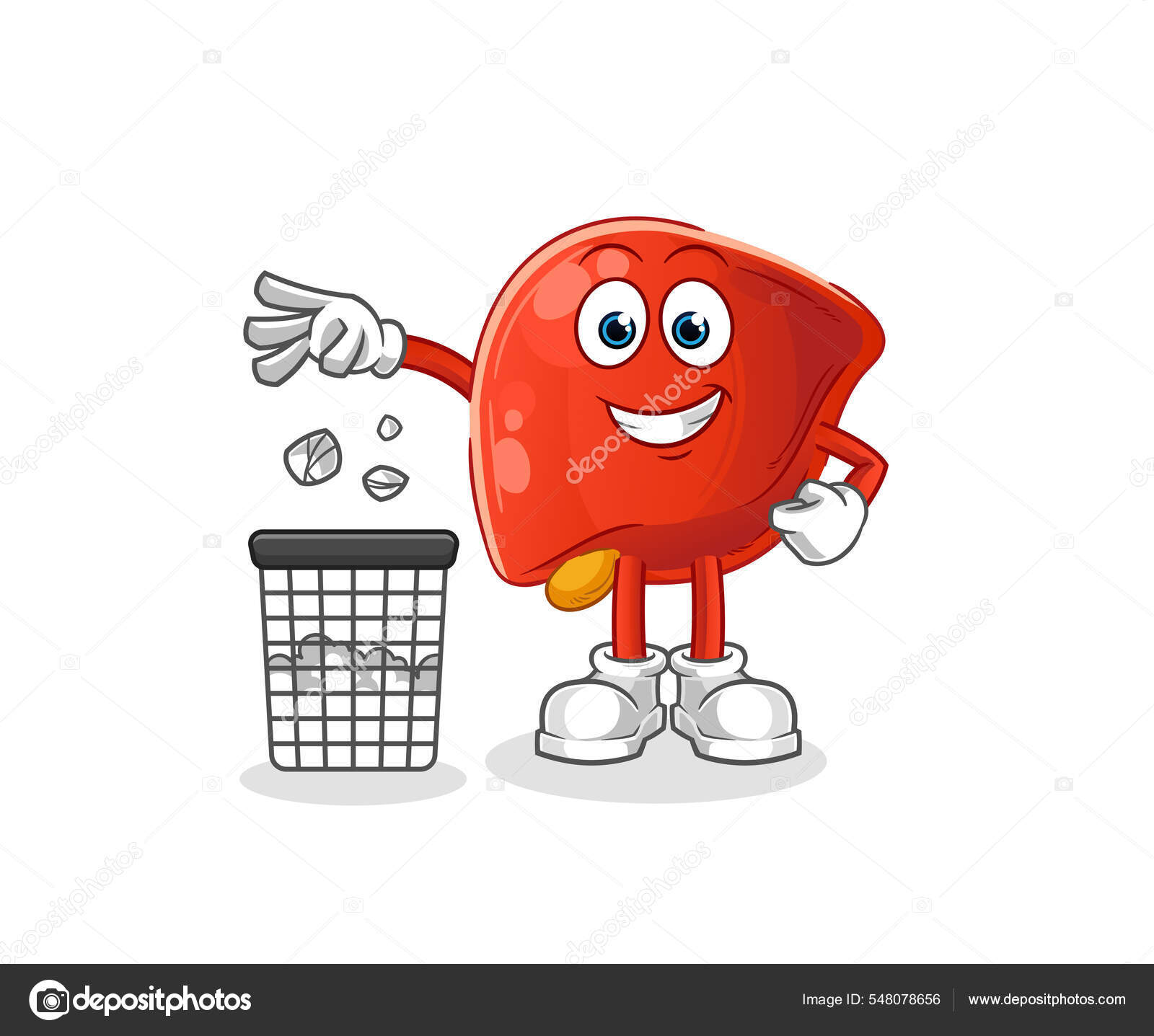 Liver Throw Garbage Mascot Cartoon Vector Stock Vector by ©hariyusuf ...