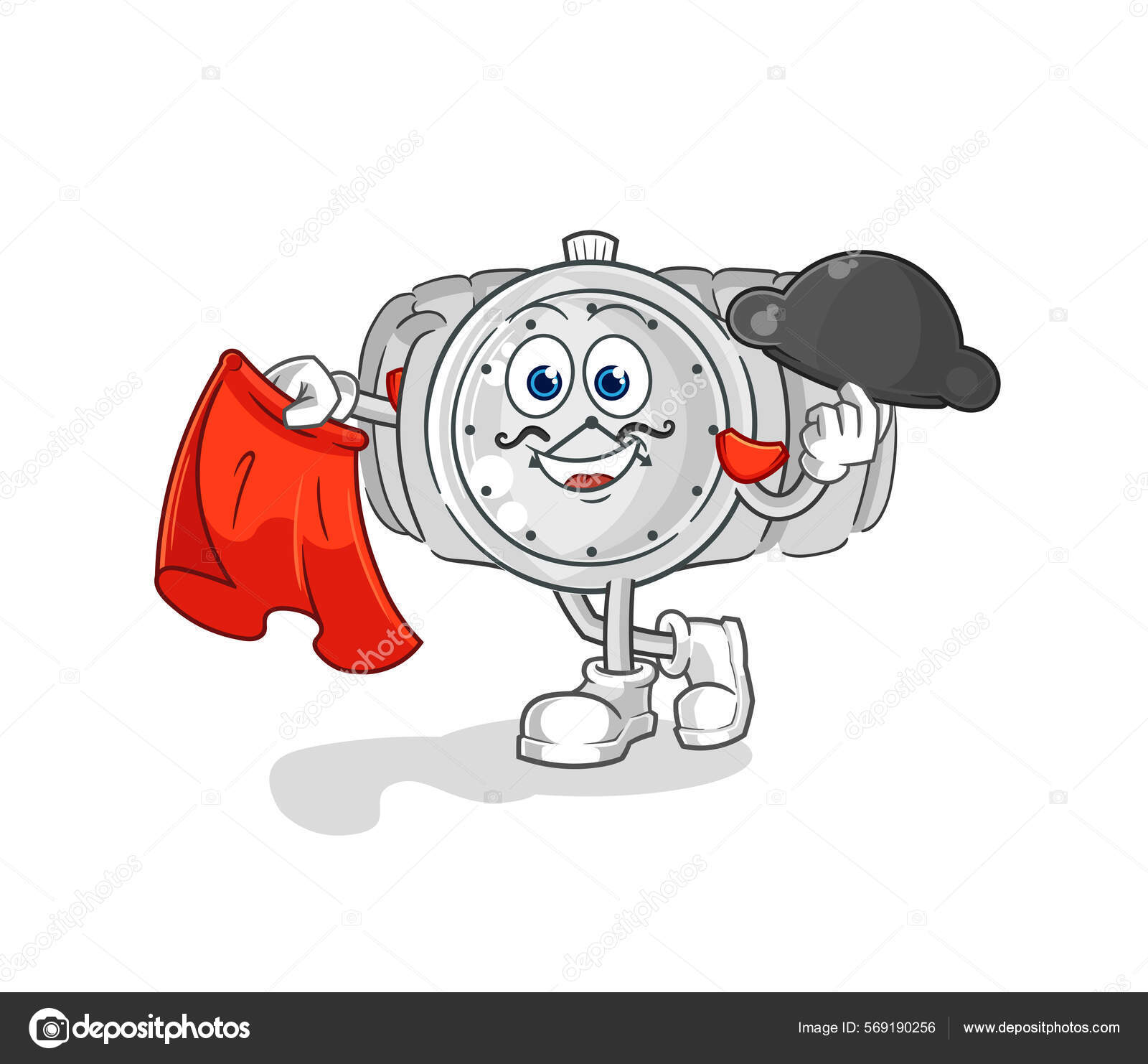 Wristwatch Matador Red Cloth Illustration Character Vecto Stock Vector ...