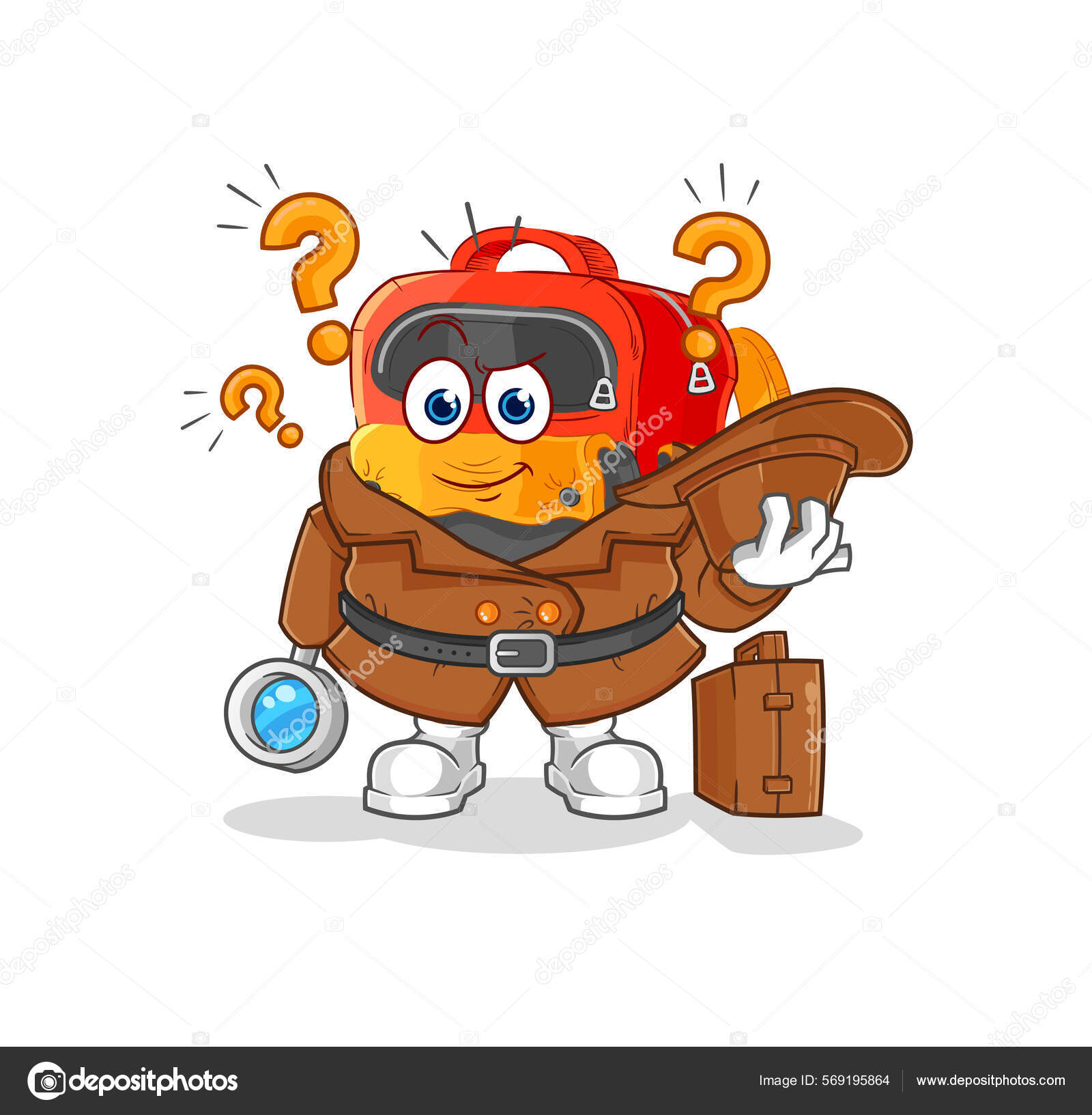 Backpack Detective Vector Cartoon Characte Stock Vector by ©hariyusuf ...