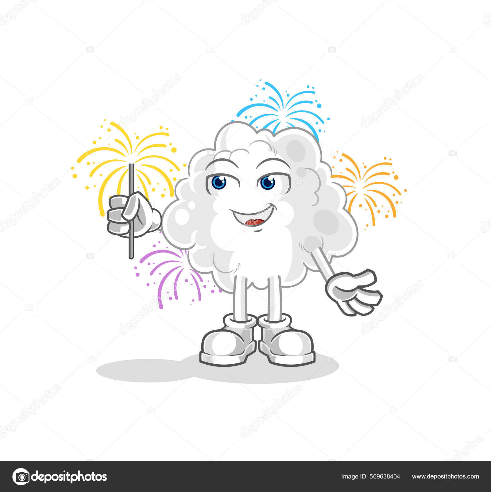 Cloud Fireworks Mascot Cartoon Vector Stock Vector by ©hariyusuf.rap ...