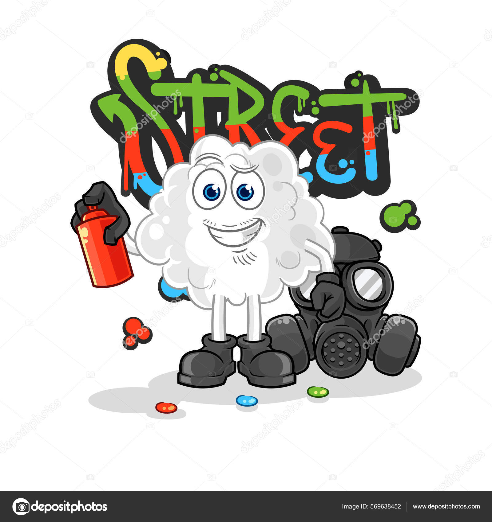 Cloud Graffiti Artist Vector Cartoon Character Stock Vector by ...